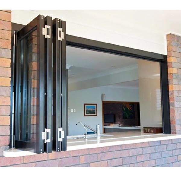 Quality Windproof Aluminum Double Glass Bifold Windows for Kitchen for sale