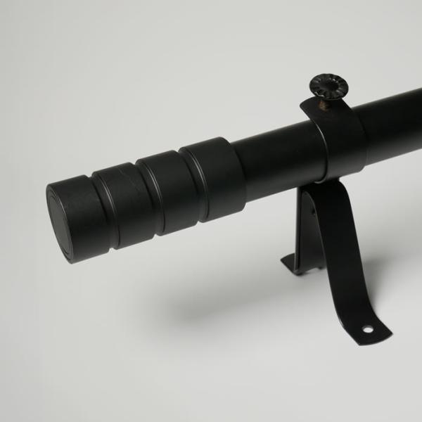 Quality Black Single Type 28mm Square Bay Window Curtain Pole for sale