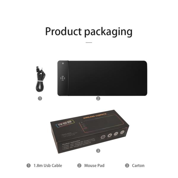 Quality 15W Wireless Charging Mouse Pad Extended Large Micro Textured Cloth Surface for sale