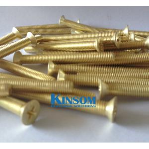 Quality Countersuck CSK flat head screws machine thread copper golden coating special for sale