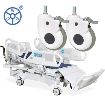 Quality 125mm Medical Bed Casters Stem Locking Anti - Winding Hospital for sale