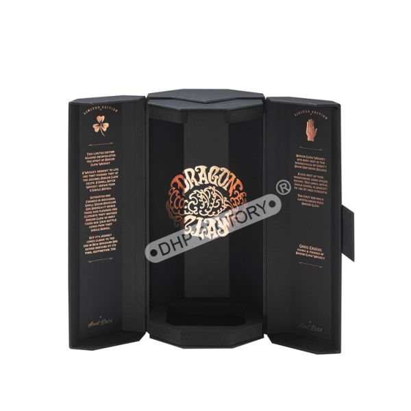 Quality Matte Black Custom Wine Box Packaging With Double Door Open High Durability for sale