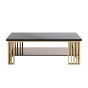 Quality Home Use Rectangle Coffee Table Mirror Finish Tea Table Marble Top for sale