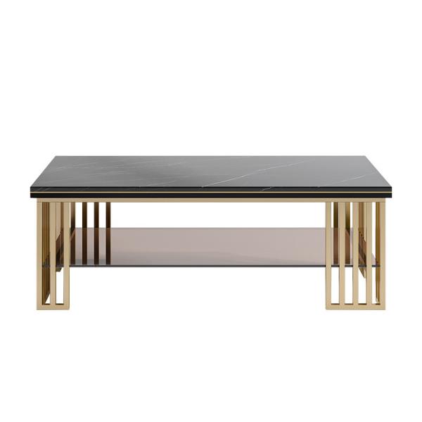 Quality Home Use Rectangle Coffee Table Mirror Finish Tea Table Marble Top for sale