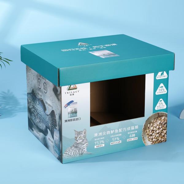 Quality Cardboard Product Display Boxes For Cat Food , Corrugated Board Display Cases for sale