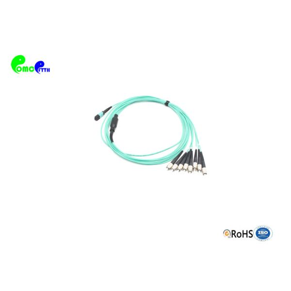 Quality MPO Trunk Cable OM3 8 Fibers Pre - terminated MPO Female to FC UPC OM3 8 Fibers Fanout 2.0mmWith Aque LSZH Jacket for sale