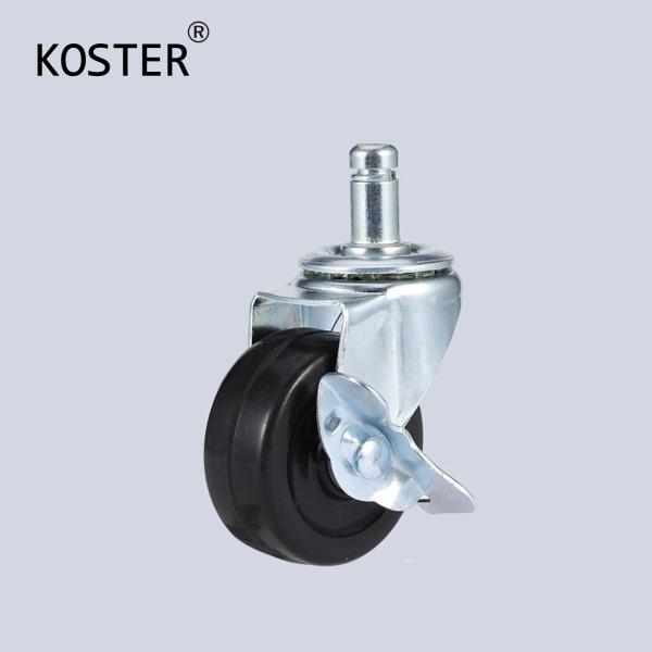 Quality 5kg Load KSLHD0403 Light Duty Furniture Rubber Black Swivel Caster for sale