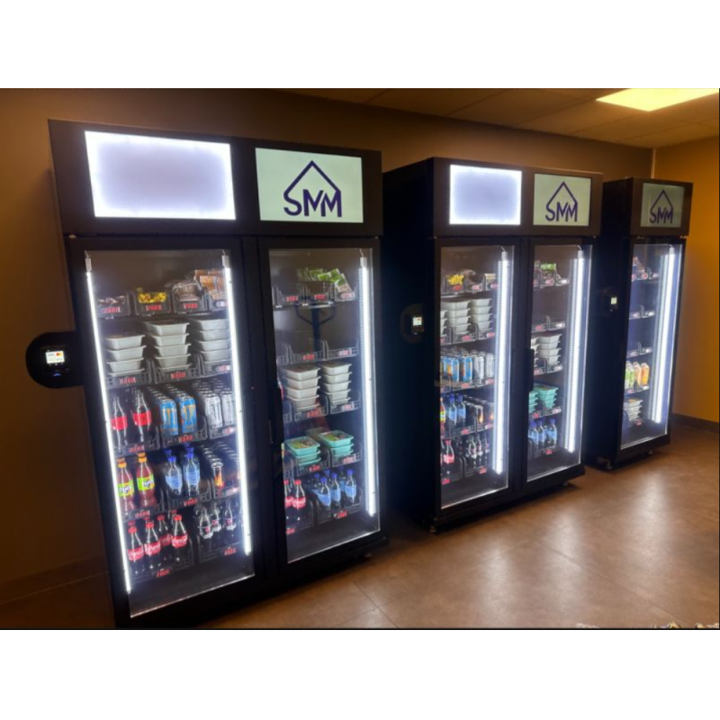 For European market smart fridge vending machine to sell snack drink with card reader