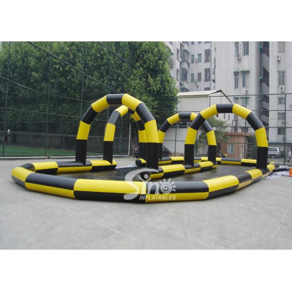 Quality Custom made outdoor N indoor go karts inflatable race track for zorb balls and for sale