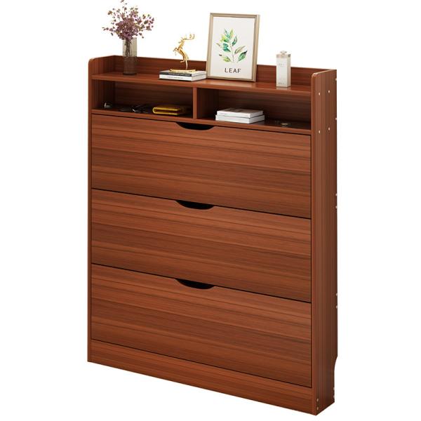 Quality Wooden 115cm Height 3 Tier Shoe Sideboard Cabinet For Livingroom for sale