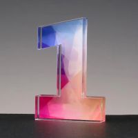 Quality Multipurpose Clear Number Acrylic Block Award Custom Printing For Company Events for sale