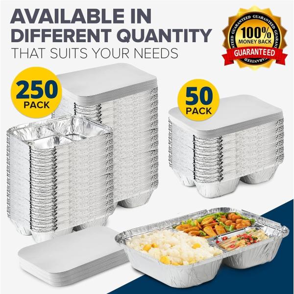 Quality Highly Durable Pulp Moulding 4-grid Aluminum Foil Lunch Box for Reusable for sale