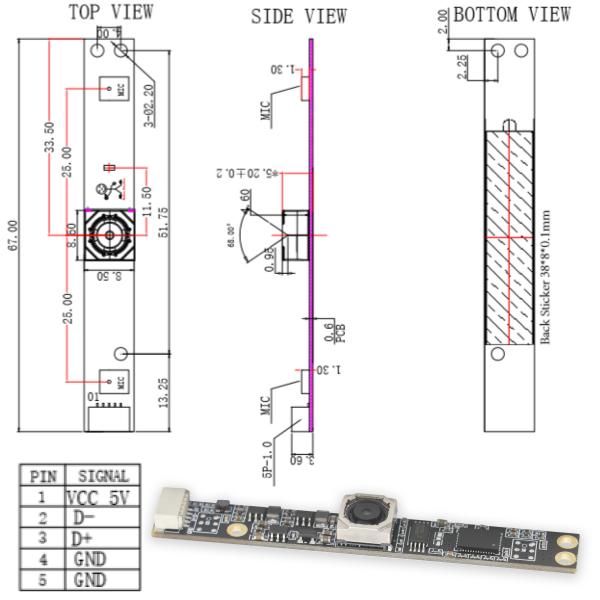 Quality Low Light OV5693 5MP USB Camera Module 2K Autofocus Smartphones Camera Module for sale