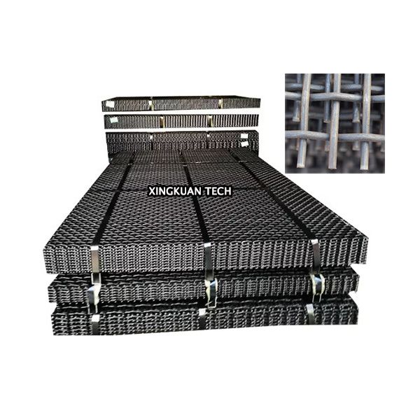 Quality 6m Width High carbon steel mining screen mesh in crimped woven producing for sale