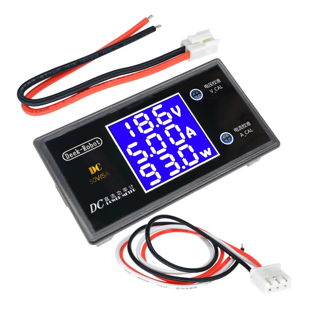 Quality DC 0-100V 0-50V Voltmeter Ammeter Wattmeter 5A 10A LCD Digital for sale