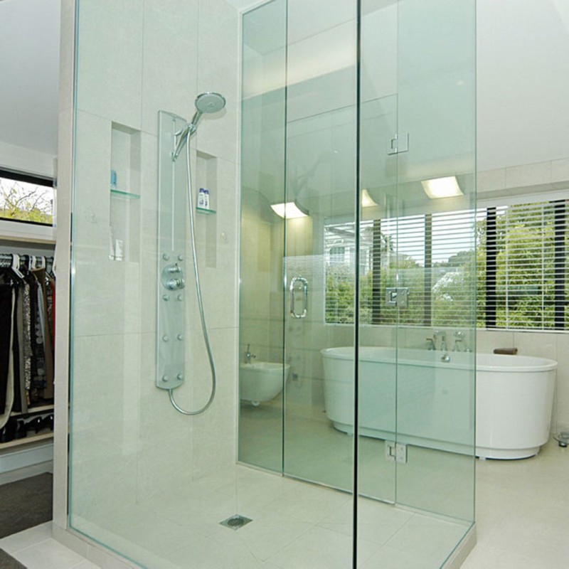 Modern Design High Quality Bathroom 6mm Tempered Small Shower Screen Silver Pivot Shower Door