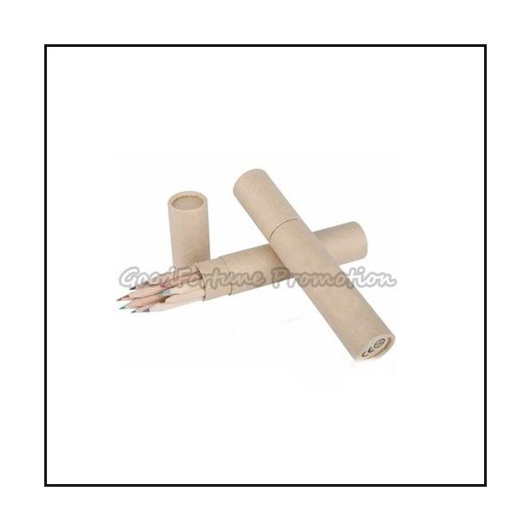 Quality Printed Logo Eco Coloured Wood 12pcs Set Pencil With Kraft Box Case For School for sale