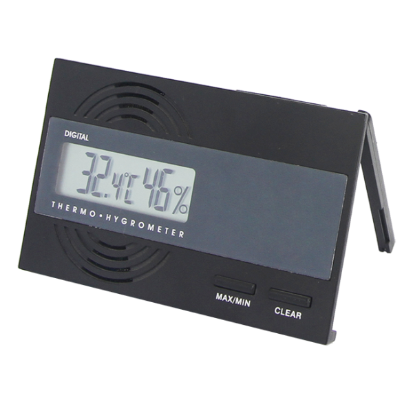 Quality LCD Desktop 3V Battery 90% RH electronic Humidity Thermometer for sale