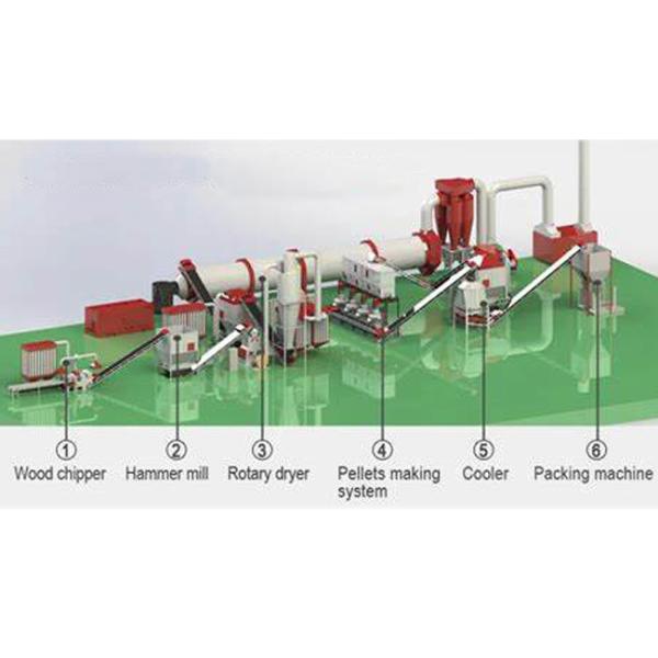 Quality Wood Chips 2.2-3kw Ring Die Biomass Pellet Production Line for sale