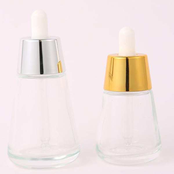 Quality Water Shape 1oz Hair Oil Glass Empty Dropper Bottles Cosmetic Essential Oil Bottle for sale