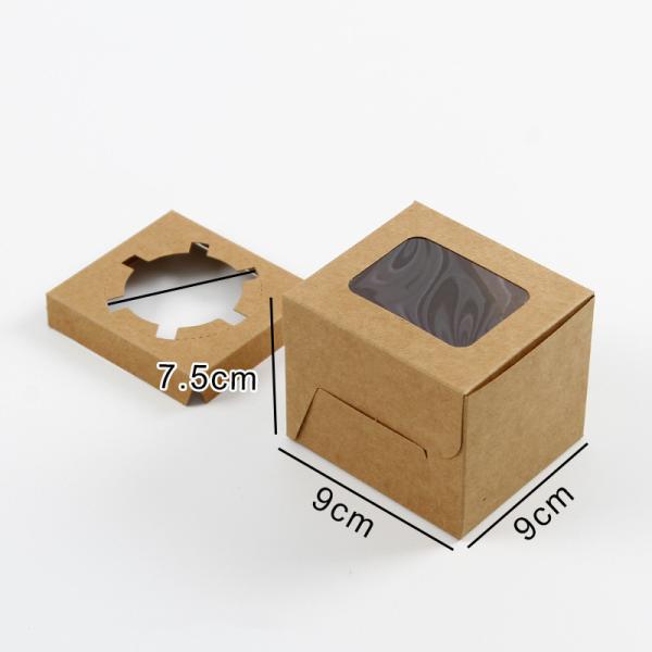 Quality 4x4 Kraft Paper Single Mini Pastry Cake Box For Wedding Christmas Baking for sale