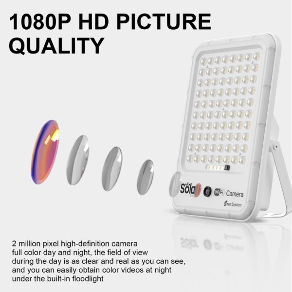 Quality 5.2kg White Solar CCTV Light LED Outdoor Security Lights for sale