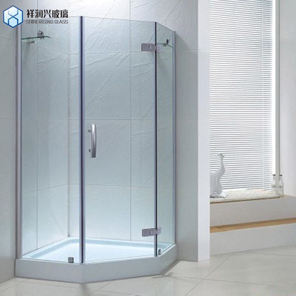 Quality 90cm Luxury One Piece Rose Gold Stainless Steel Shower Enclosure with Tempered Glass for sale