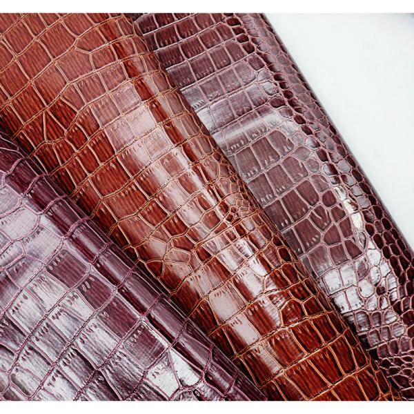 Quality Glossy Crocodile PVC Leather Packaging Box Crocodile Embossed Leather for sale