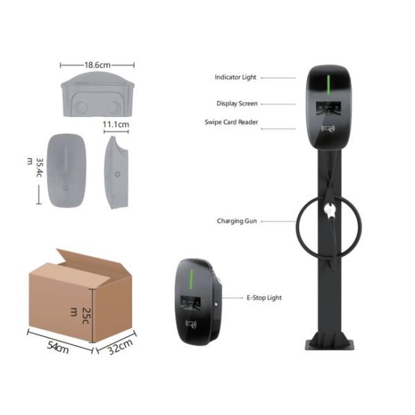 Quality Wall Mounted Electric Car Charging Pile IP65 380Vac Pile Charging for sale