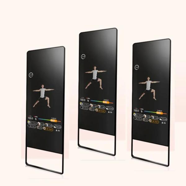 Quality LCD Screen Interactive Home Gym Mirror Floor Standing For Exercise Sport ODM for sale
