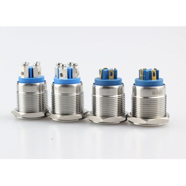 Quality Lighted Momentary Normally Open Push Button Switch 2A 36V DC Blue Red Color LED for sale