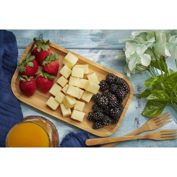 Quality Rectangular Natural Wooden Bamboo Food Plate Serving Trays for sale