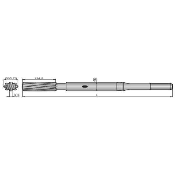 Quality 565mm R32 T38 Thread COP1240 COP1640 Rock Drill Shank Adapter for sale