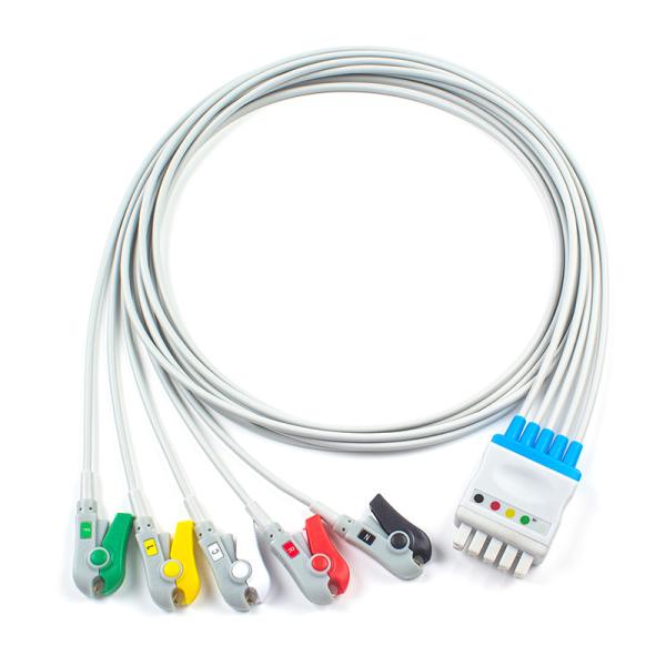 Quality GE Healthcare Marquette ECG Leadwires 412681-001 GE Dash 2500 Solar 8000 5 Lead IEC Clip for sale