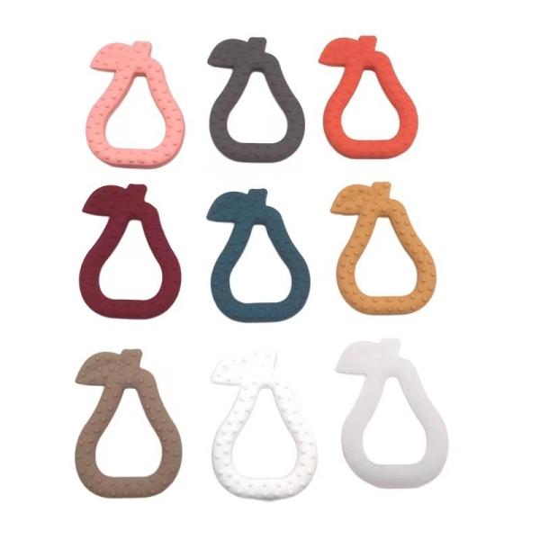 Quality Custom Color Soft Silic Infant Pacifier At Night Pear Shape Infant Teether for sale