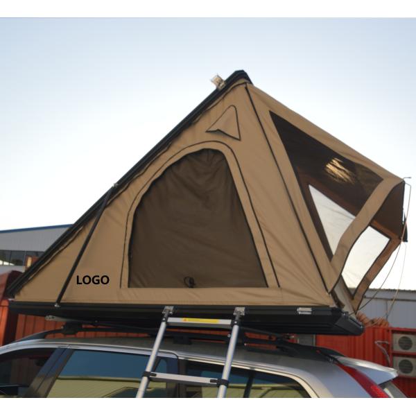 Quality Brown rts hard aluminium top roof tent for Car MADE IN using Black Fabric Canvas for sale