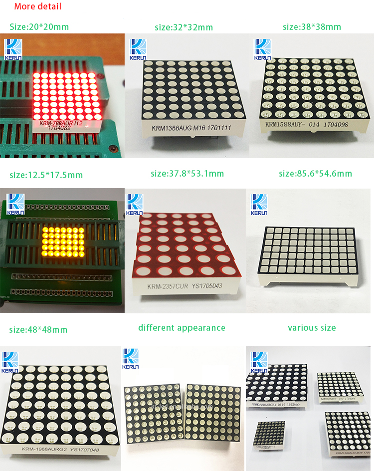 New products P 4.75 led number display 16*16 dot matrix 40*40mm