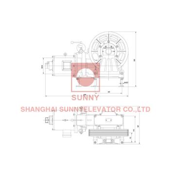 Quality Diameter 610mm With Three Phase Elevator Geared Traction Machine Elevator Parts for sale