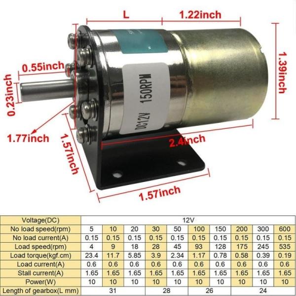 Quality 37mm Diameter Gearbox Large Torque Reduction Motor Durable for Long Time 12V for sale