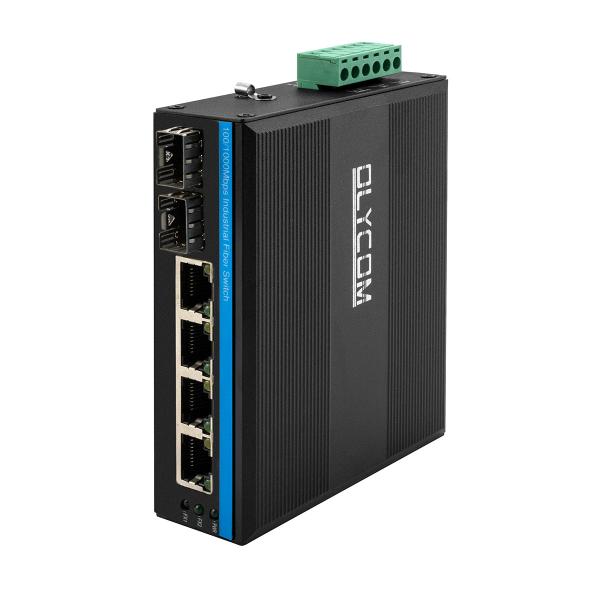 Quality 4 Port Hardened Network Switch Gigabit Based SFP Fiber Optic Unmanaged CE IP40 for sale