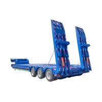 Quality CIMC 100 Ton Container Transport Truck Lowbed Semi Trailer for sale