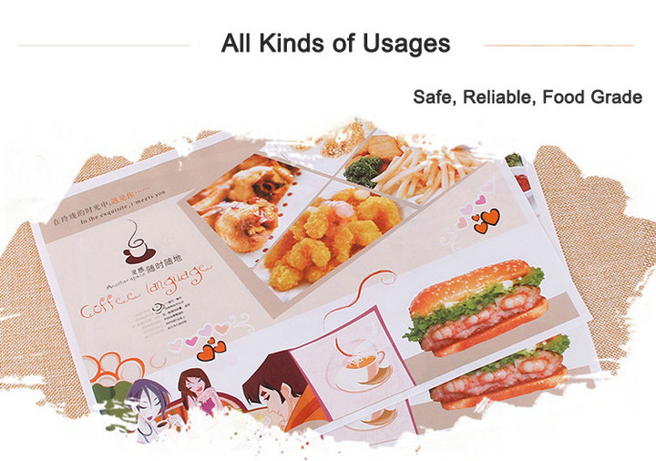 18 - 50gsm 100% FDA Approved Oil proof PE Coating Burger Wrapping Paper