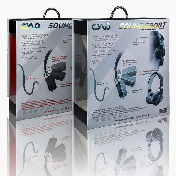 Quality Gift Cardboard Headphone Earphone Packaging Box CYLO Folding for sale