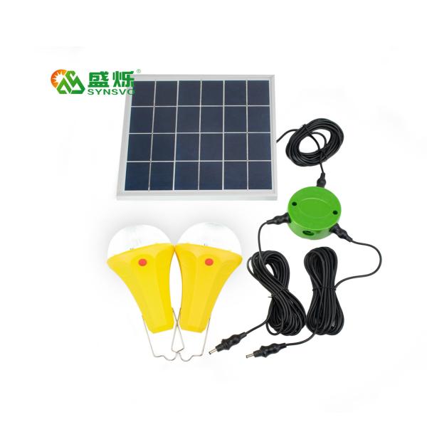 Quality CE ROHS 10W 5V 2pcs*3W Bulb Solar Light Kits With Mono Solar Panel for sale