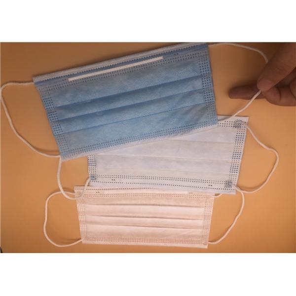Quality 3Ply White Breathable Disposable Mask With Tie On Spunlace / Spunbond for sale