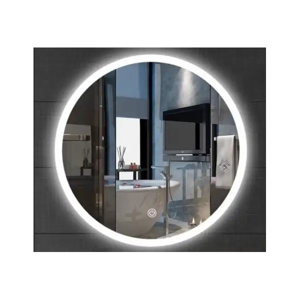 Quality Smart Large LED Bathroom Mirror Customized Back Lit Round Mirror 4000K for sale