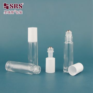 Quality Transparent Round Shape Glass Roll-On Bottles For Lip Gloss 10ml Roller Bottle for sale