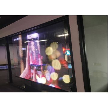 Quality Full Color Glass Window LED Display , 3840HZ P7.81 Clear Led Screen for sale