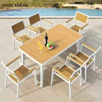 Quality Patio Aluminum Outdoor Table Chairs All Weather Wpc Board Garden Furnitures for sale