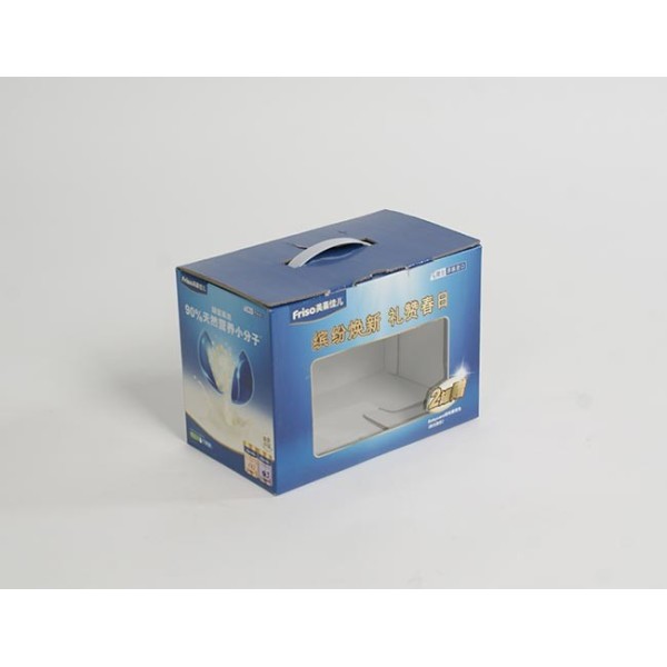 Quality Matt Lamination Corrugated Paper Box With PVC Window And Plastic Handle for sale